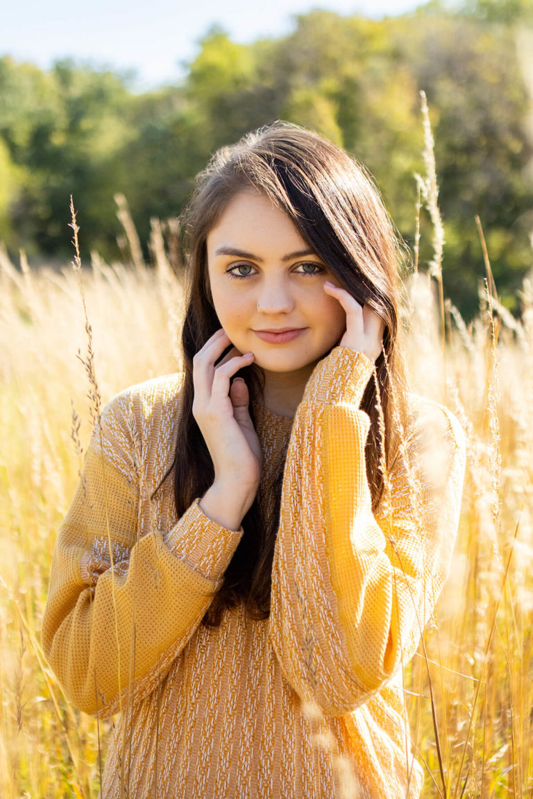 fall-senior-pictures-tall-grasses - Kristina Lynn Photography & Design